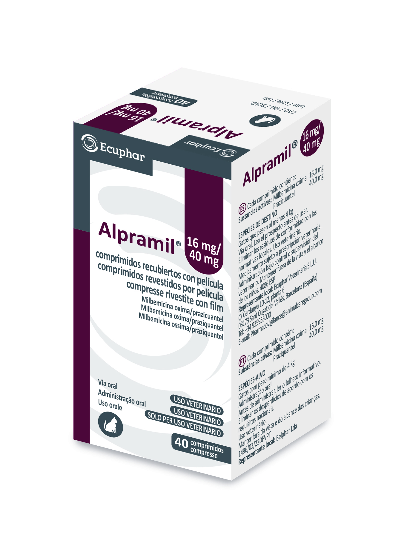 ALPRAMIL GATO 8 KG 16 MG/40 MG 40 COMP (20060097)